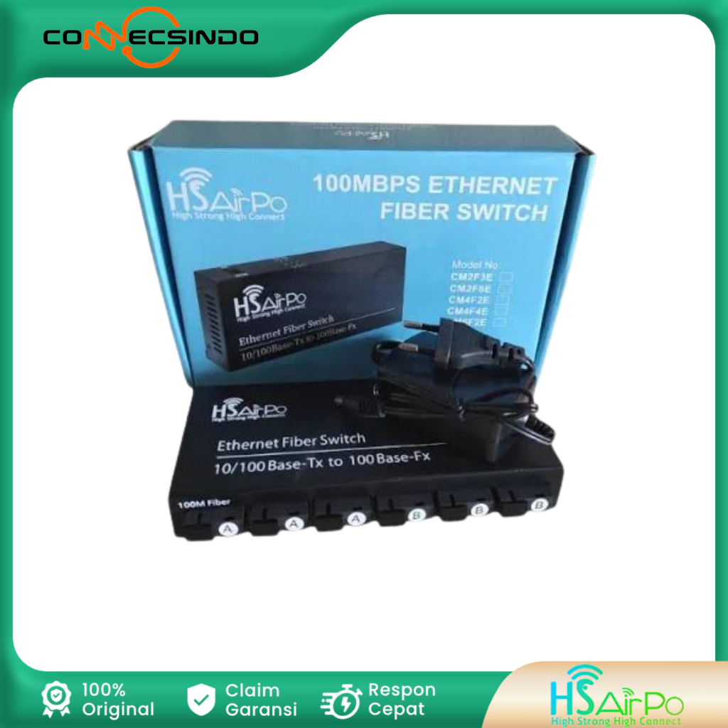 Jual Fiber Switch HTB HS Airpo CM6F2E 6 Fiber 2 LAN POE | Shopee Indonesia