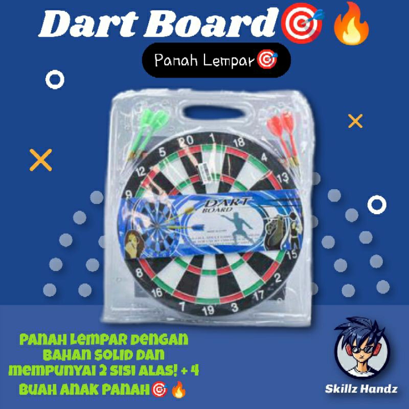 Jual Dart Board (Panah Lempar) 12 Inch Bolak Balik+ 4 Panah Dart ...