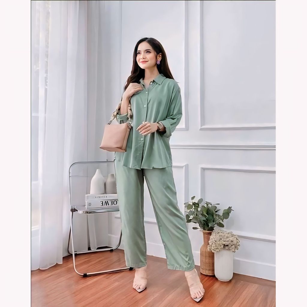 Jual One Set Piyama Setelan Rayon Pajamas Viscose Motif Terbaru Wanita ...