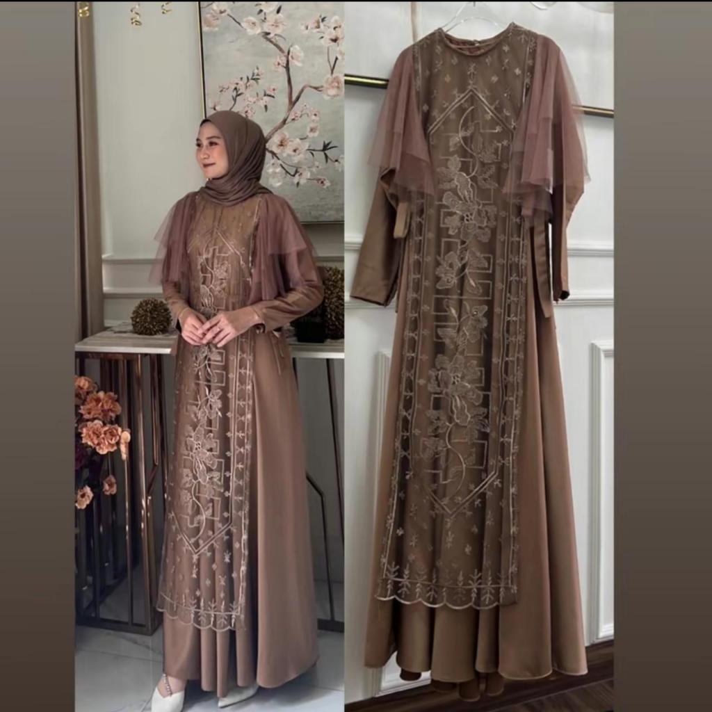 Jual LADY DRESS SET OUTER BRUKAT BUSUI FRIENDLY DRESS PESTA KONDANGAN GAMIS BRUKAT TERBARU GAUN ...