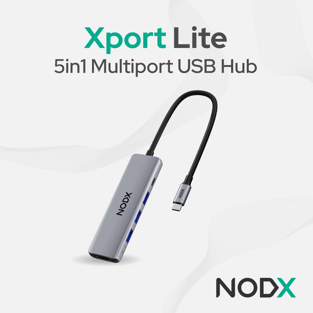Jual NODX Xport Lite USB Hub 5 in 1 (3x USB-A 3.0, 1x HDMI, 1x PD) | Shopee Indonesia