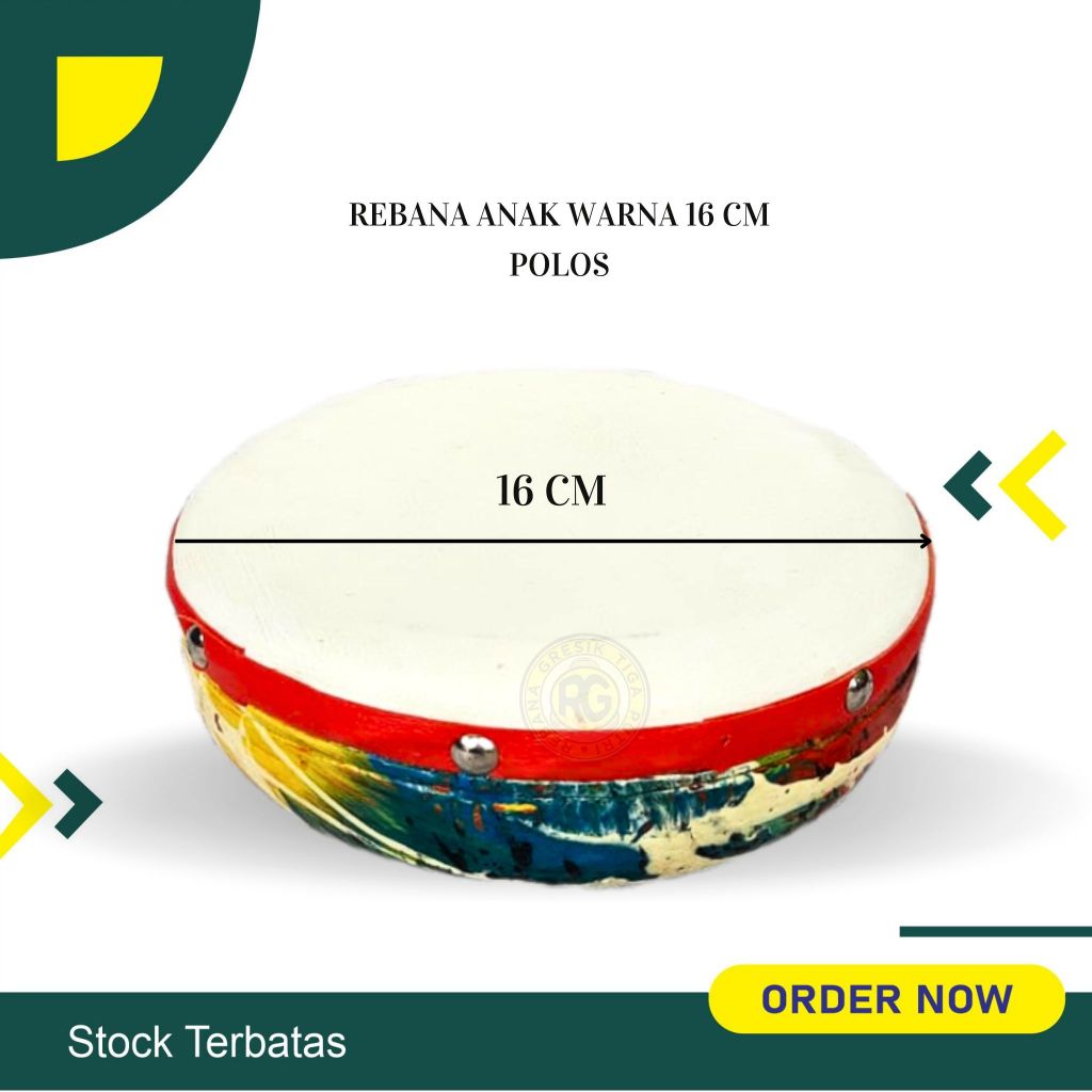 Jual rebana mainan anak ukuran 16 cm rebana kecil gendang rebana alat ...