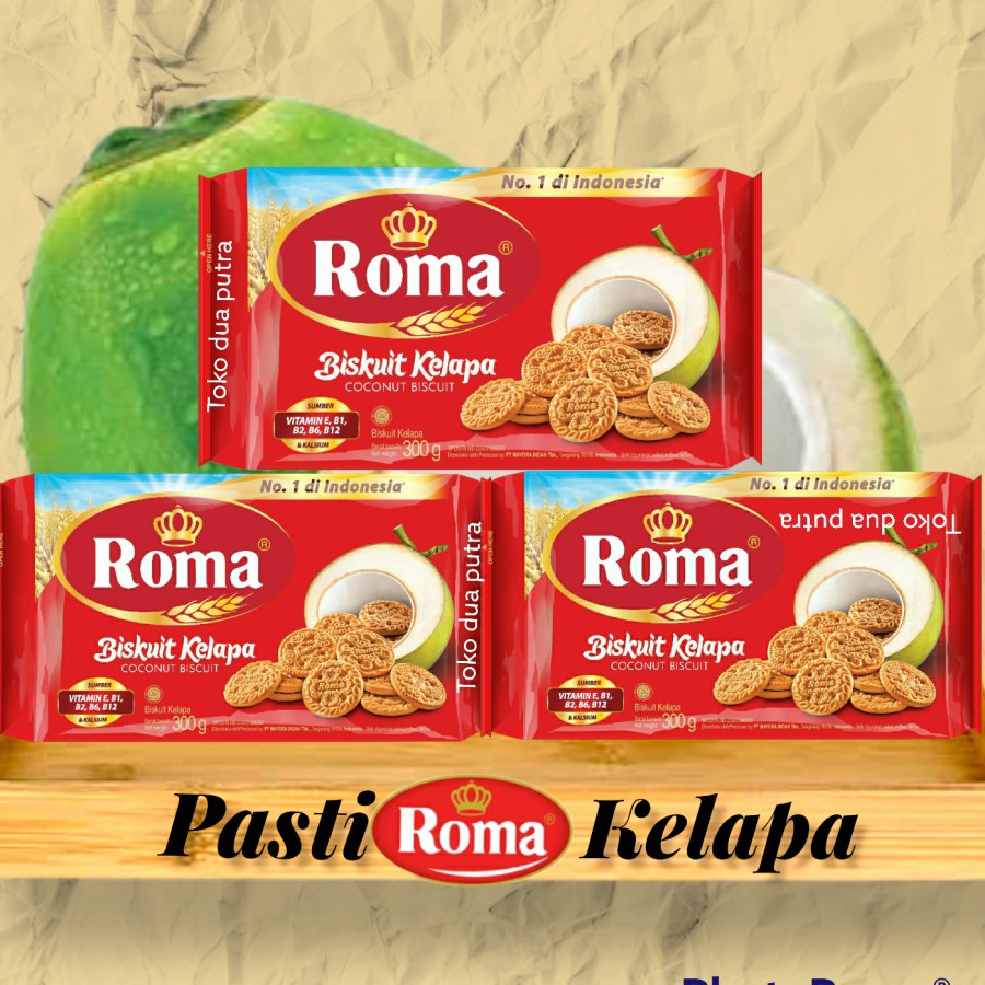 Jual Roma kelapa biskuit roma kelapa 300 gr X 3 pack (coconut biskuit ...
