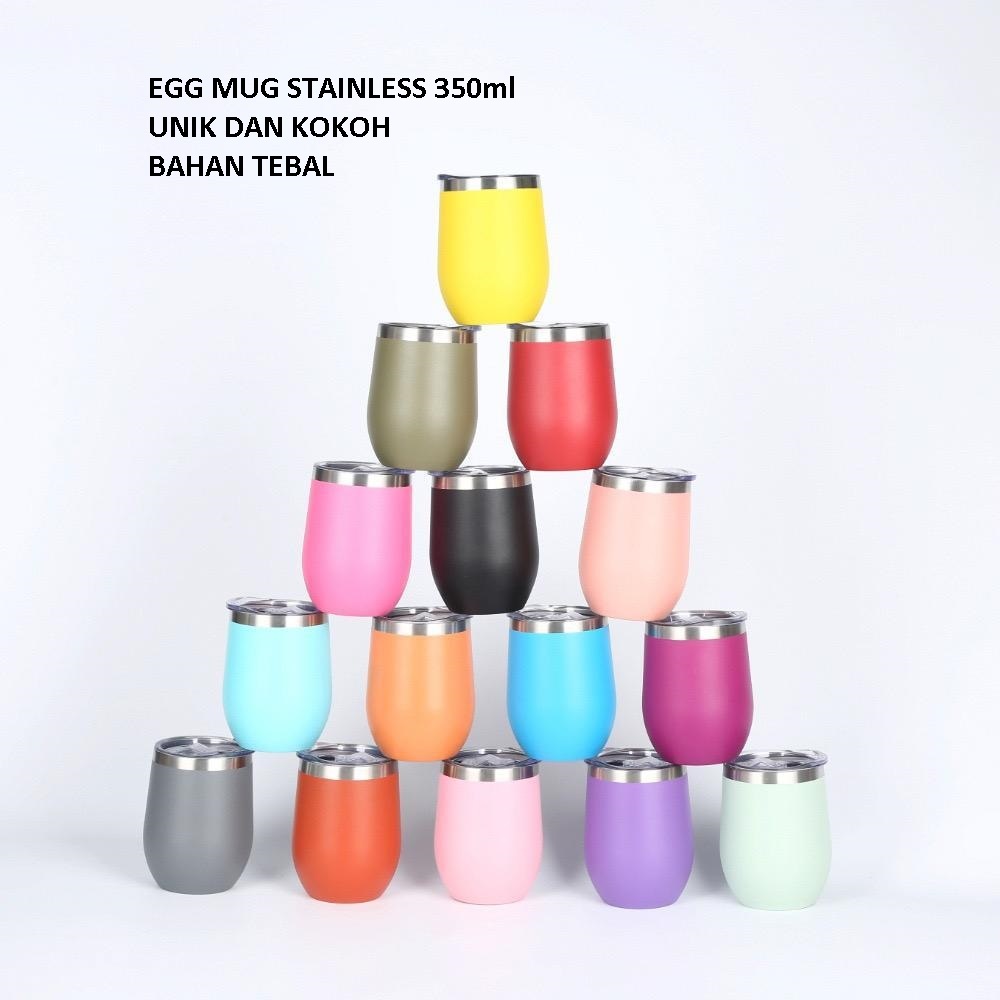 Jual MUG TELOR TERMOS CANGKIR STAINLESS POLOS TAHAN PANAS DINGIN 350ML ...