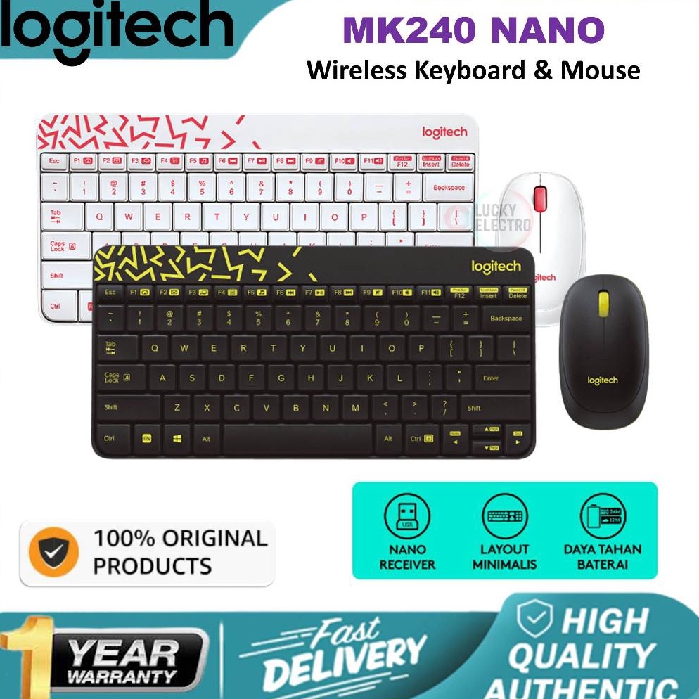 Jual Recomended Logitech Wireless Mouse Keyboard MK24 Combo MK 24 nano ...