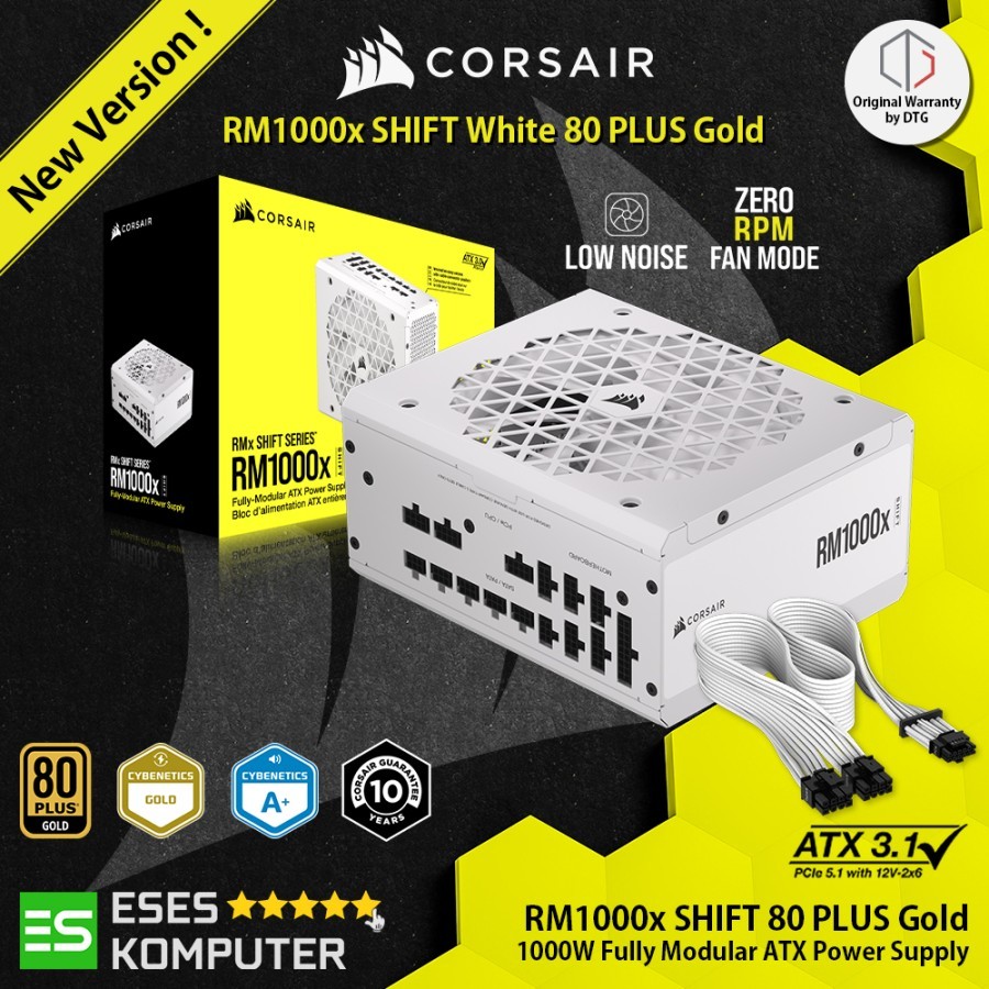 Jual PSU Corsair RM1000x SHIFT White 1000W 80 Plus Gold Full Modular ...