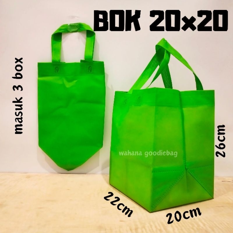 Jual {LUSINAN} Goodie Bag Box 20x20 Tas Spundbond Bog Beg 70 Gsm ...