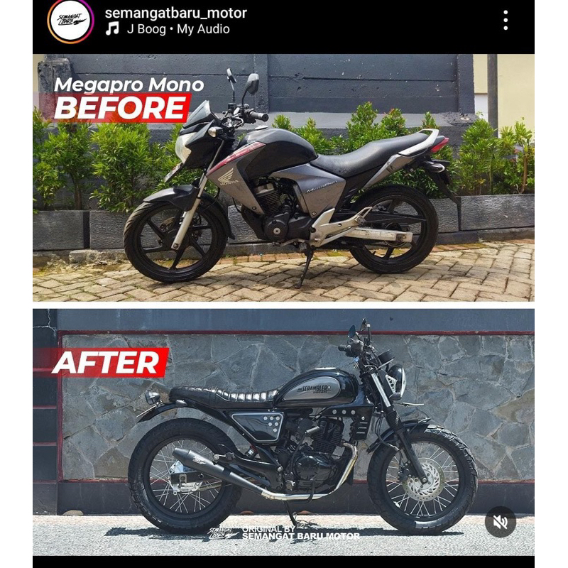 Jual PAKET CUSTOM SCRAMBLER MEGAPRO FULL SEMOTOR LENGKAP KUALITAS ...