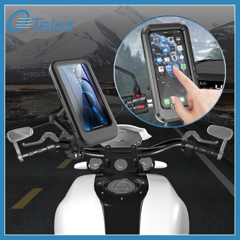 Jual Phone Holder Motor Waterproof Holder Hp Motor Stang 360 Derajat Dapat Teleskopis ...