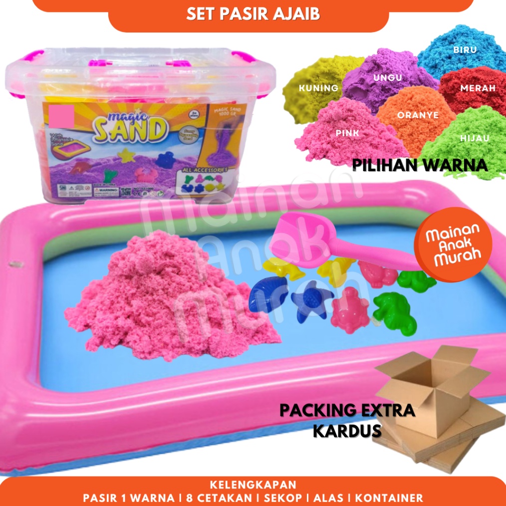 Jual ART M92I Paket Pasir Ajaib Set Magic Sand 1 KG Cetakan Sekop Alas ...