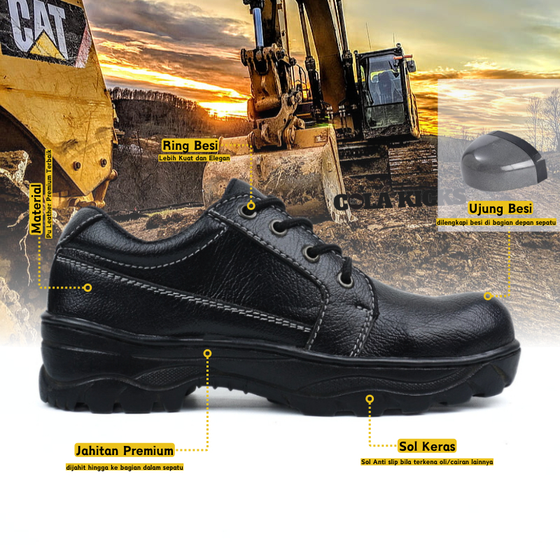 Jual Sepatu Safety Pria Sepatu Septy Low Boots Sepatu Ujung Besi Kerja ...