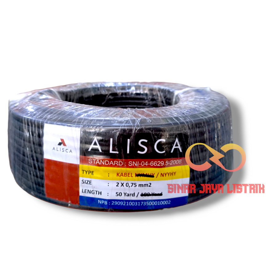 Jual ALISCA Kabel Serabut 2x0.75mm NYMHY NYYHY 50 Yards Per Roll SNI | Shopee Indonesia