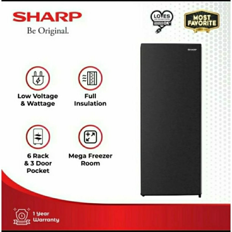 Jual Sharp FJM-186A-HS Standing Freezer Berdiri 6 Rak 158 L Garansi ...