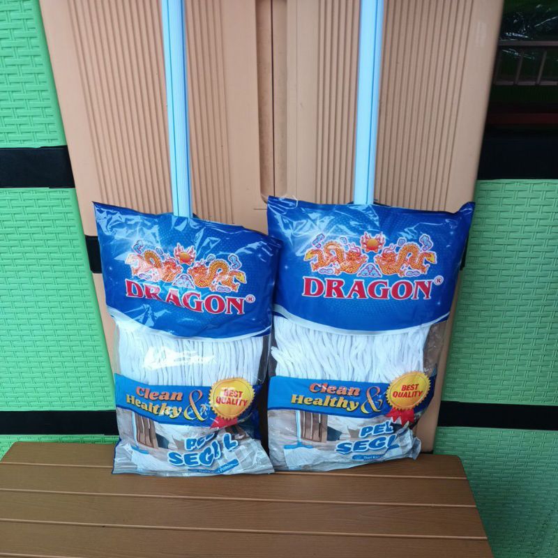 Jual Pel pelan lantai benang katun jumbo gagang panjang dragon segi L ...