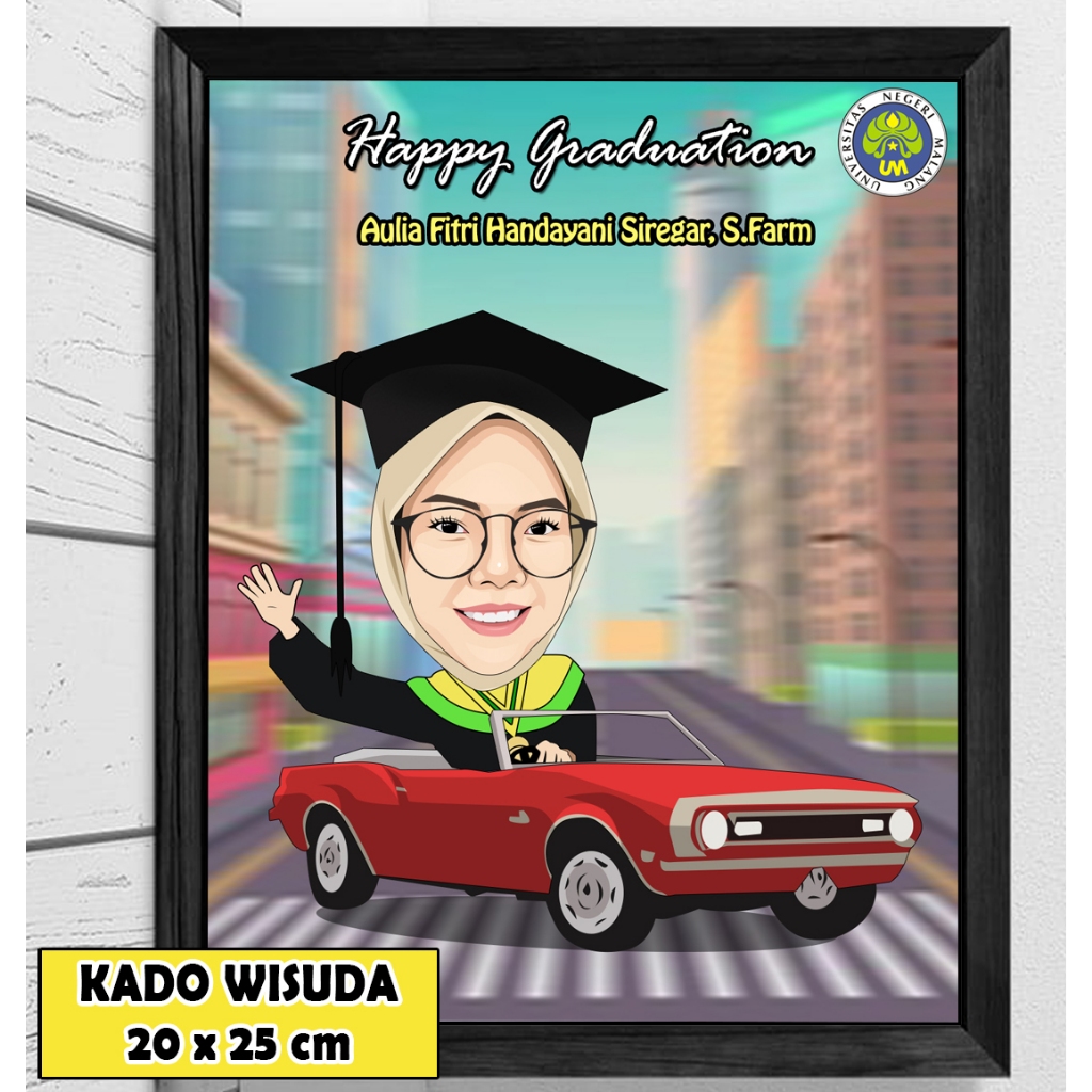 Jual [ SUDAH EDIT + CETAK + FRAME ] Karikatur Wisuda / Hadiah Wisuda ...