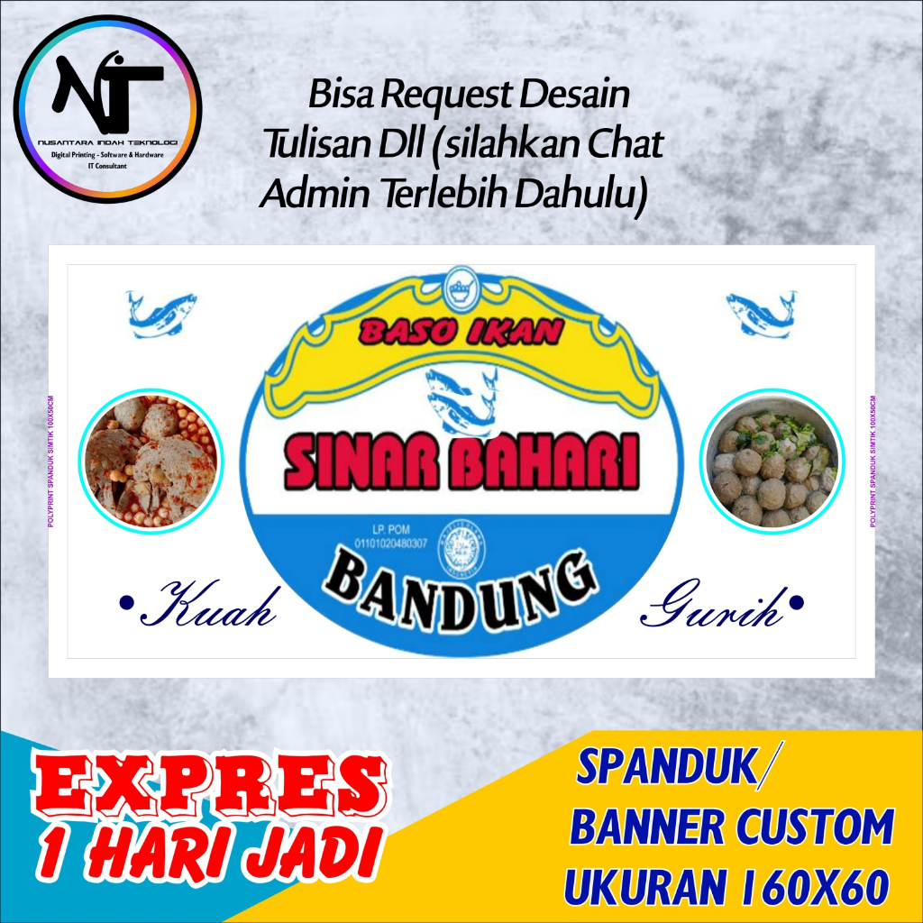 Jual Spanduk/Banner Baso Ikan Sinar Bahari Ukuran 160x60 | Shopee Indonesia