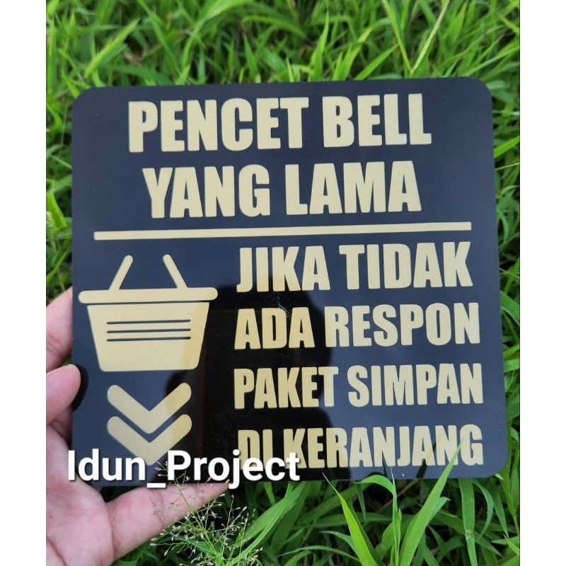 Jual Sign board bell/tanda bell/bacaan bell/pencet bell yang lama ...