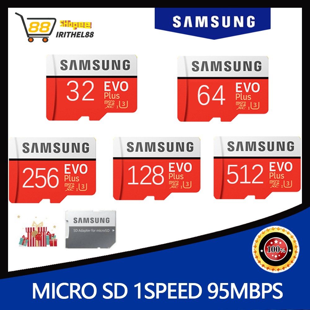 Jual Samsung Evo Plus Kartu MicroSD 3264128256512GB Class1 U3 Memory ...