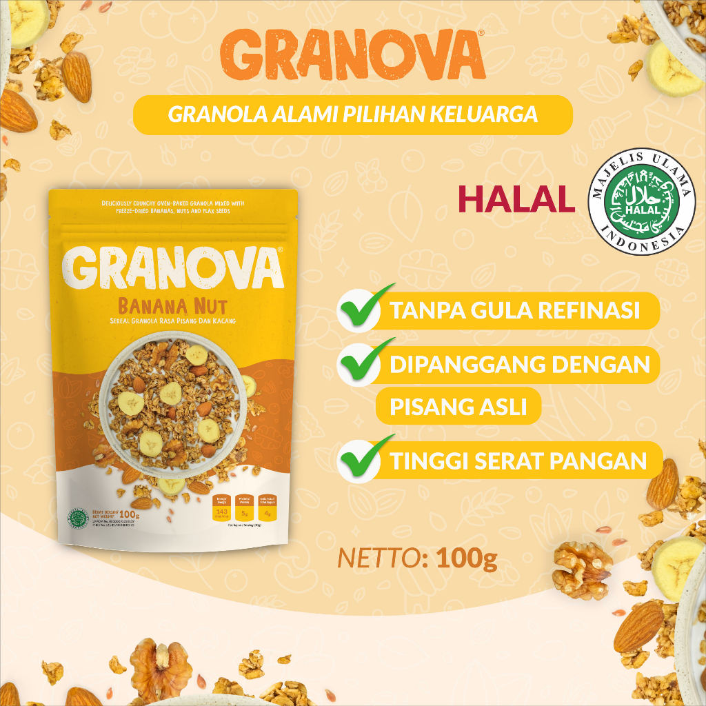 Jual Sereal, Makanan Sehat, Halal Rasa Pisang dan kacang 100gr | Shopee ...