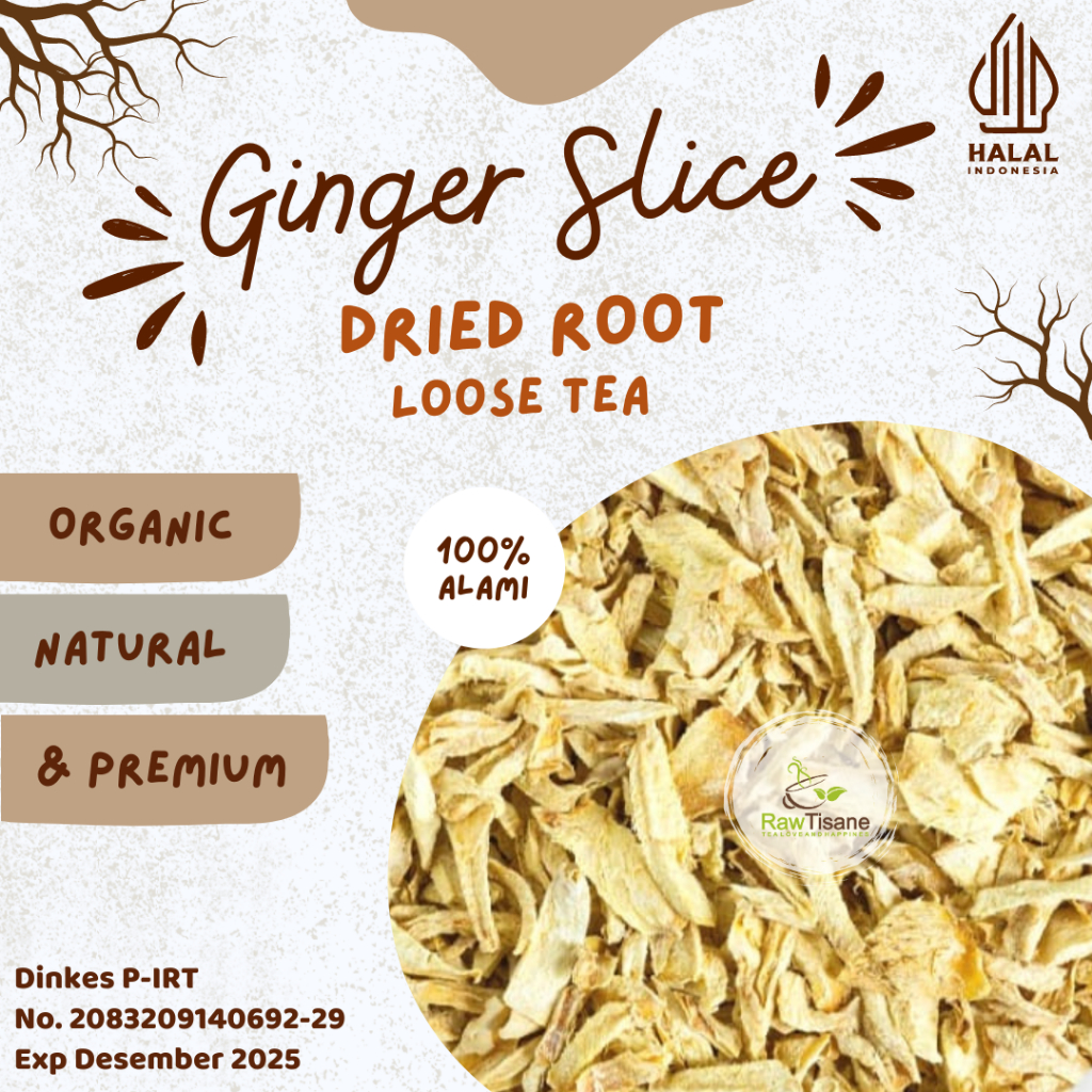 Jual RAW TISANE Premium Dried Ginger Root Tea / Ginger Root Slice / Teh ...