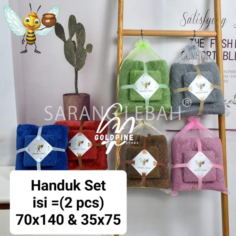 Jual Handuk mandi set 2 in 1 paket isi 2 pcs serap air lembut premium ...