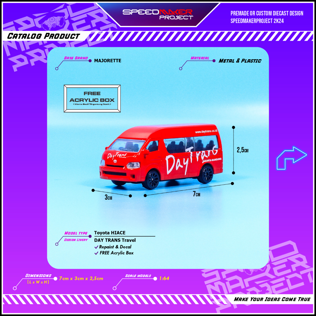 Jual Majorette Custom Toyota Hiace Day Trans Travel Diecast Miniatur ...