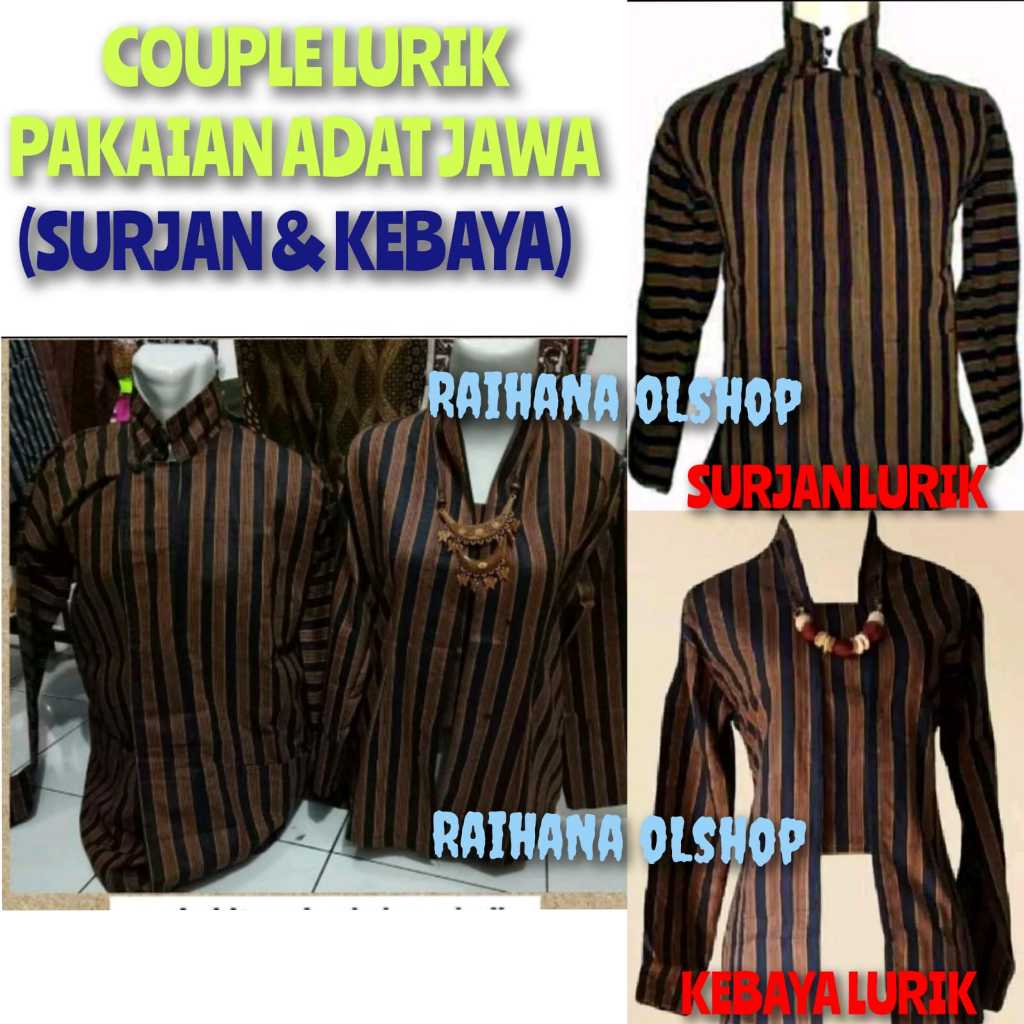 Jual BAJU SERAGAM ADAT JAWA | PAKAIAN COUPLE LURIK COKLAT HITAM | PAKAIAN NASIONAL TRADISIONAL ...