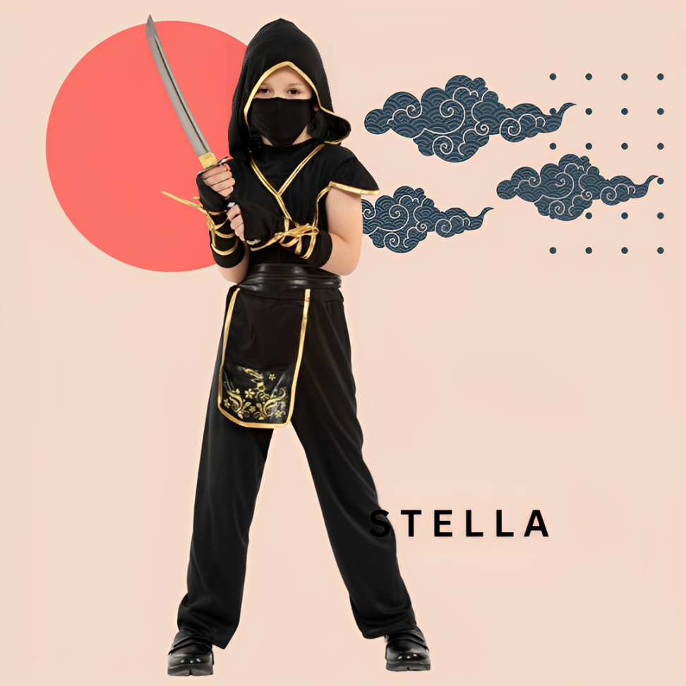 Jual Kostum anak Halloween NINJA BOY / Kostum Ninja Shinobi anak laki ...