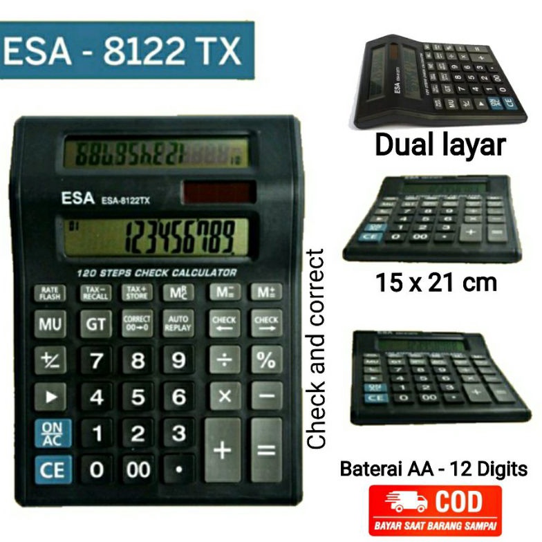 Jual Ramadan Sale Kalkulator Besar 2 LAYAR Check Correct kasir Dagang ...