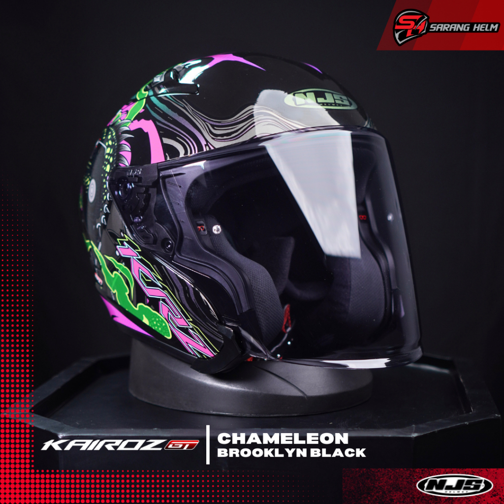 Jual NJS Kairoz GT Chameleon (FREE SPOILER GT) - Helm Half Face ...