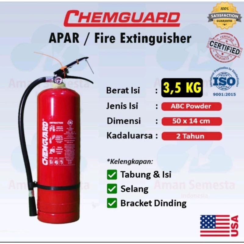 Jual APAR 3,5Kg ABC Powder CHEMGUARD/Alat Pemadam Api(APAR)/Fire ...