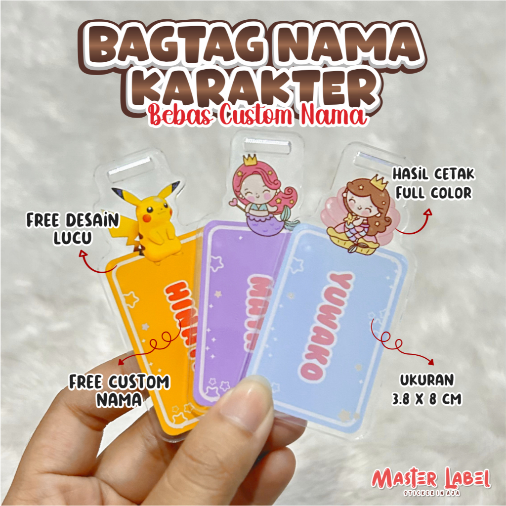Jual Bagtag Karakter Nama Bagtag Lucu Bagtag anak gantungan tas lucu ...