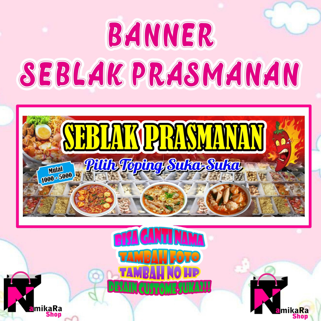 Jual Spanduk Banner Backdrop Seblak Prasmanan/ Banner Seblak Prasmanan ...