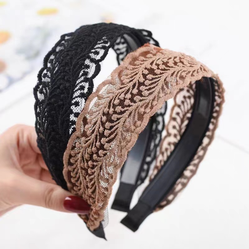 Jual Bando Brokat Bandana Lebar 5cm Brunch Premium Korean Headband Wide ...