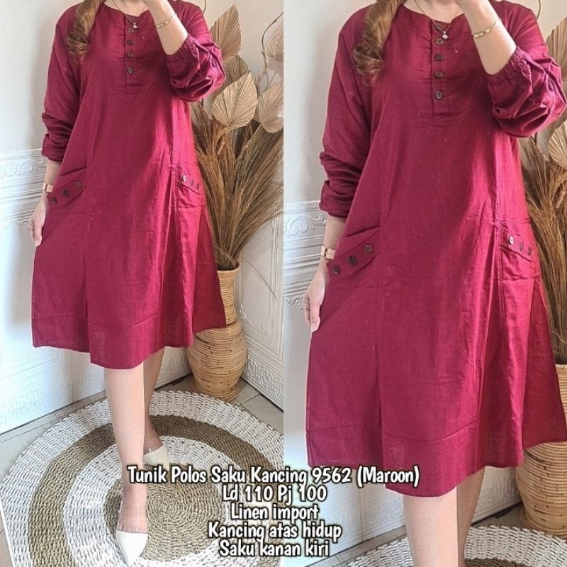 Jual Tunik Polos Kancing Model Remaja Dan Dewasa Bisa Buat Busui ...