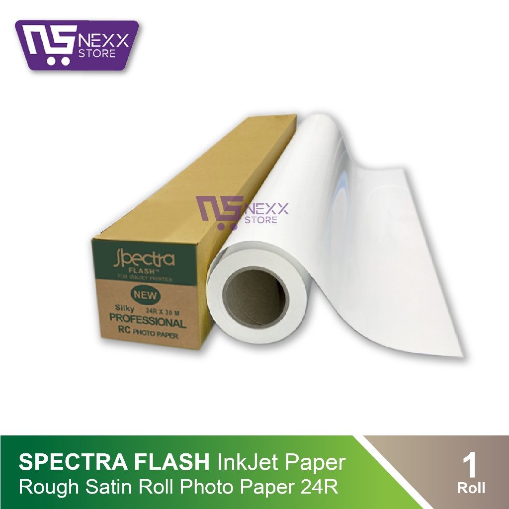 Jual SPECTRA Inkjet Paper ROLL - 24 inch ( ROUGH SATIN ) | Shopee Indonesia
