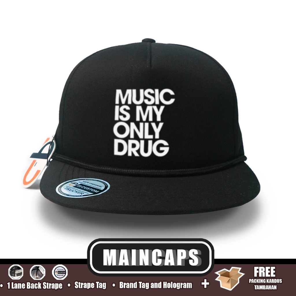 Jual Maincaps - Topi Snapback Drill MUSIC MY ONLY DRUG / Topi Baseball ...