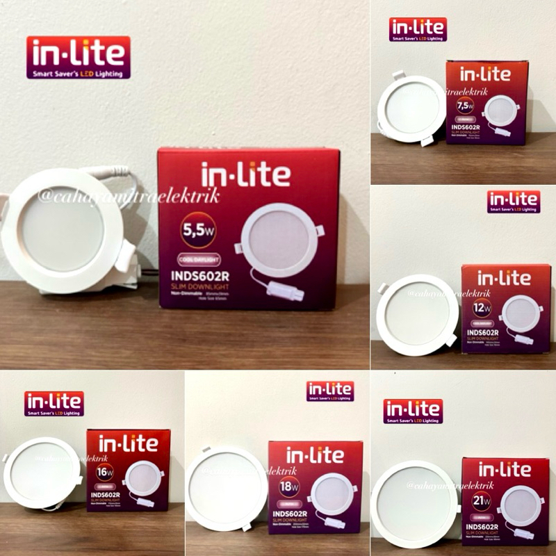 Jual LAMPU LED PLAFON INLITE SLIMDOWNLIGHT 5,5W, 7,5W, 12W, 16W, 18W ...