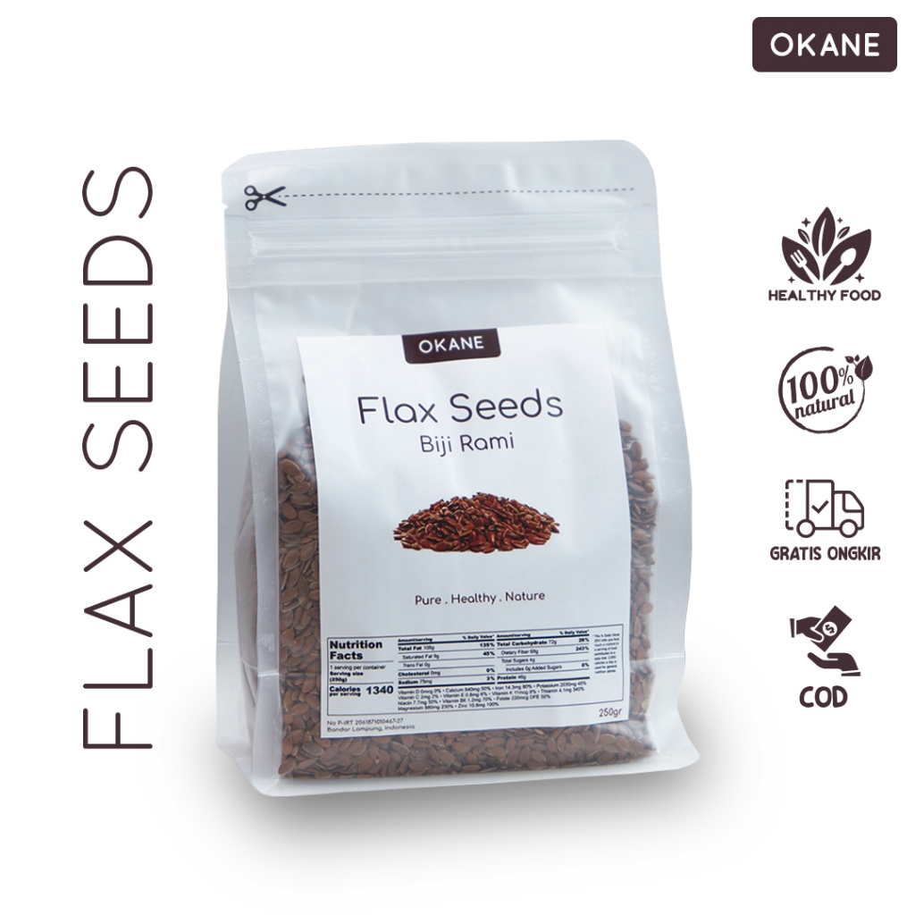 Jual Flax seed / Biji Rami Premium OKANE 250 gr | Shopee Indonesia