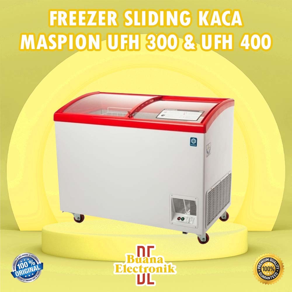 Jual FREEZER BOX SLIDING KACA MERK MASPION UFH 300 DAN UFH 400 GARANSI ...