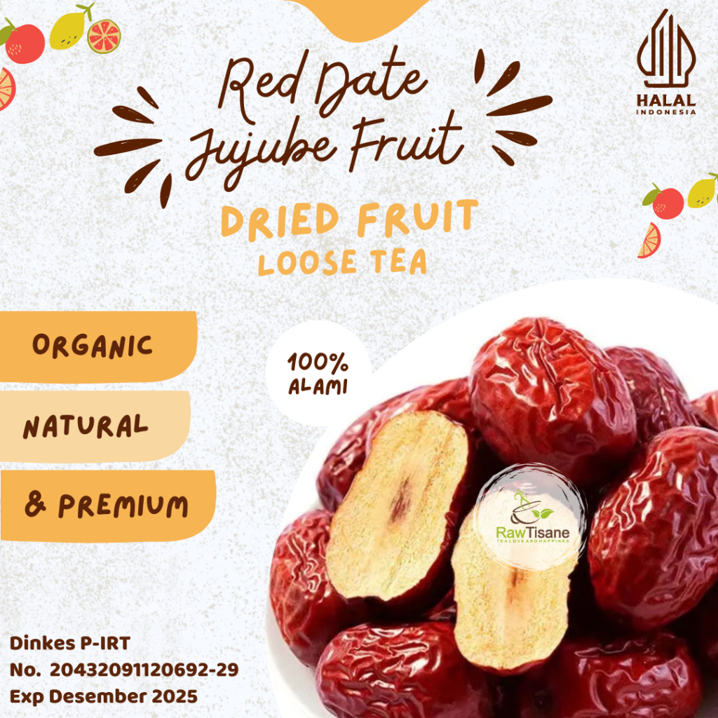 Jual RAW TISANE Red Date Jujube Fruit / Buah Kurma Merah Isi 500 Gram ...