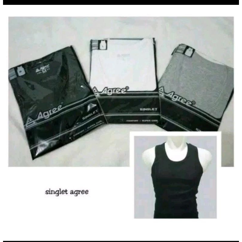 Jual Kaos Singlet Pria AGREE SA004 Singlet Cowok Dewasa M-L-XL- XXL ...