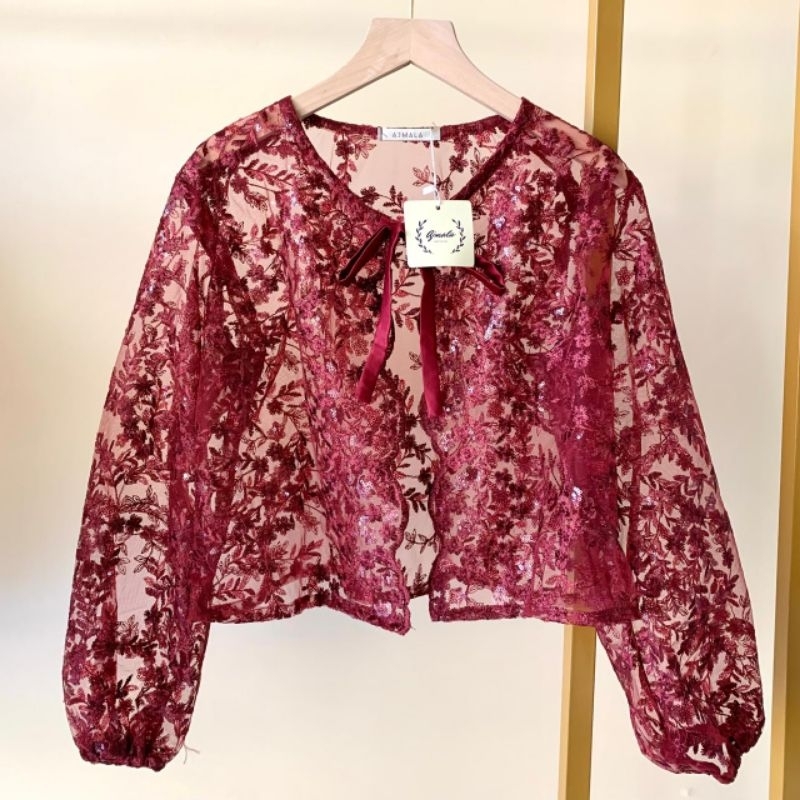 Jual Crop Outer Brokat flower / Outer brukat / baju kondangan / Ajmala ...