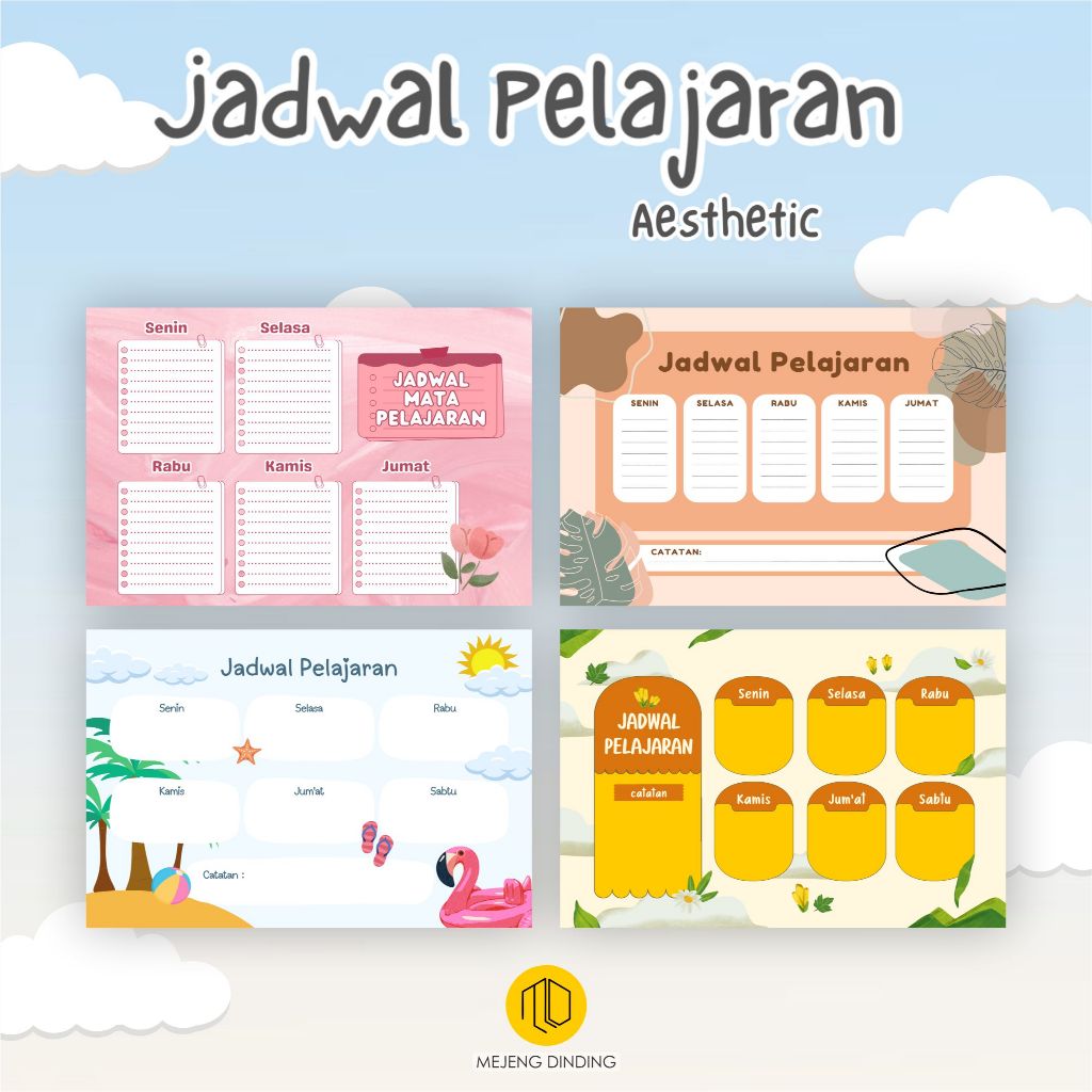 Jual JADWAL PELAJARAN CUSTOM / JADWAL PELAJARAN AESTHETIC / POSTER PELAJARAN BEST SELLER ...