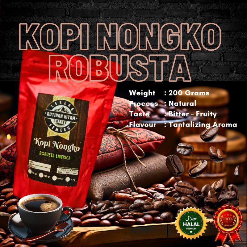 Jual Kopi Nongko Robusta Liberica Asli Premium 200 Gr (Pahit dengan ...