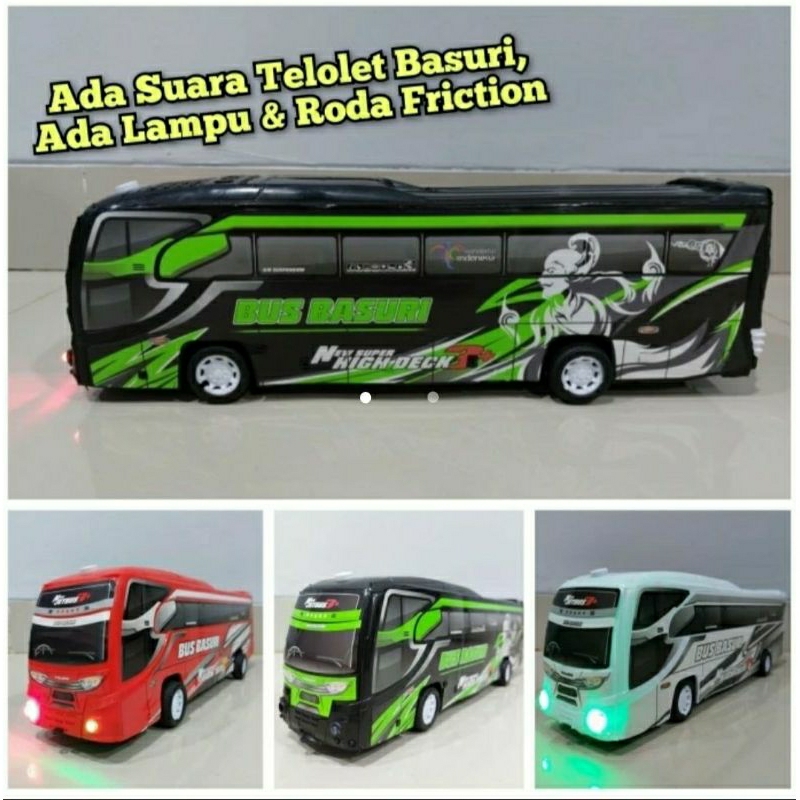 Jual Mainan Bus Suara Telolet Basuri Miniatur Mobil Mobilan Bis Lampu ...