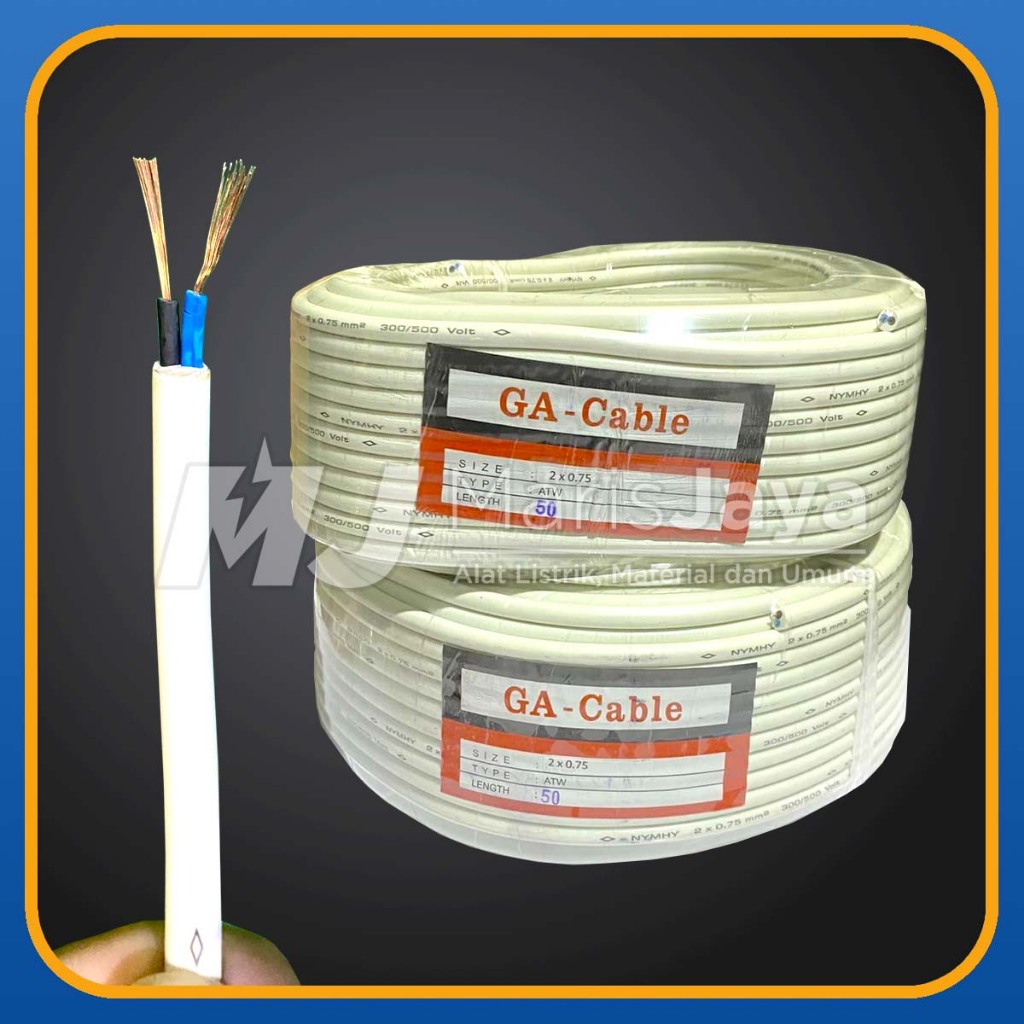 Jual (PER METER) Kabel NYMHY Serabut 2x0,75mm² GA-CABLE / Kabel Listrik 2x0.75 | Shopee Indonesia