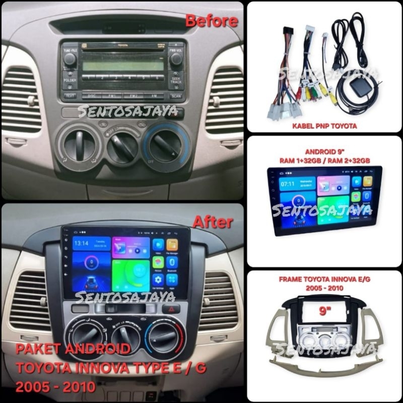 Jual Paket Headunit Android 9Inch TOYOTA INNOVA TIPE G/E 2005-2010 ...