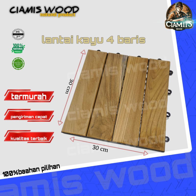 Jual lantai kayu jati / decking tile / lantai kayu susun natural hanya ...