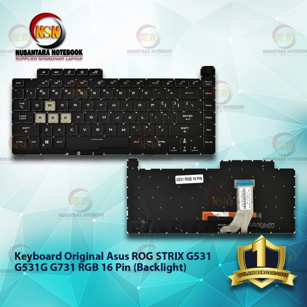 Jual Keyboard Original Laptop ASUS ROG STRIX GL531 16 Pin RGB Backlight ...